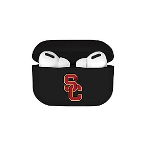 OTM Essentials Officially Licensed University of Southern California Trojans Earbuds Case - Black - Compatible with AirPods PRO