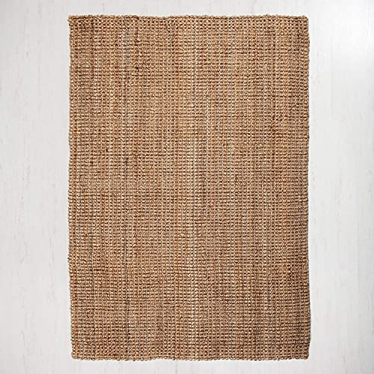 Natural Jute Boucle 6'x9' Doormat 6ft x 9ft 6x9, Hand Woven & Reversible for Living Room Kitchen Entryway Rug, Jute Burlap Braided Rag Rug, Farmhouse Rag Rug, Rustic Rug, Natural Look Rug