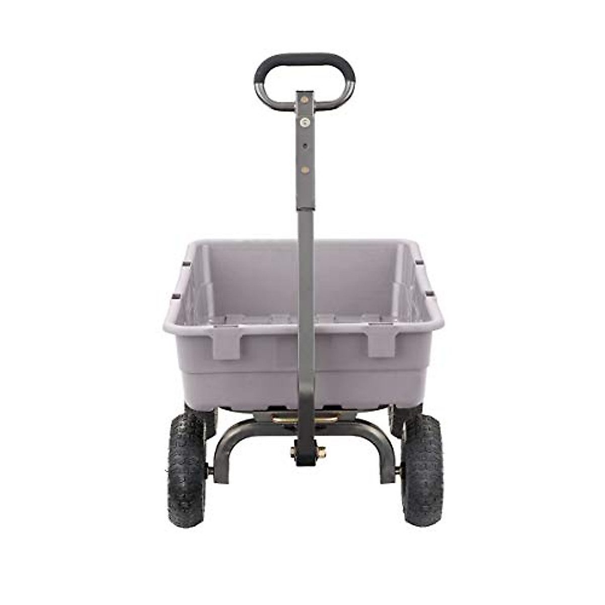 Gorilla Carts 800 Pound Capacity Heavy Duty Poly Yard Garden Steel Dump Utility Wheelbarrow Wagon Cart with 2 in 1 Towing ATV Handle, Gray