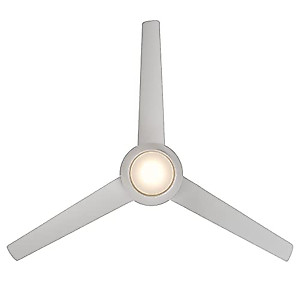 WAC Smart Fans Geos Indoor and Outdoor 3-Blade Ceiling Fan 60in Matte White with 3000K LED Light Kit and Remote Control works with Alexa and iOS or Android App