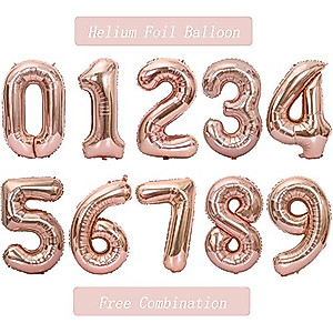 Tellpet Rose Gold Number 1 Balloon, 40 Inch