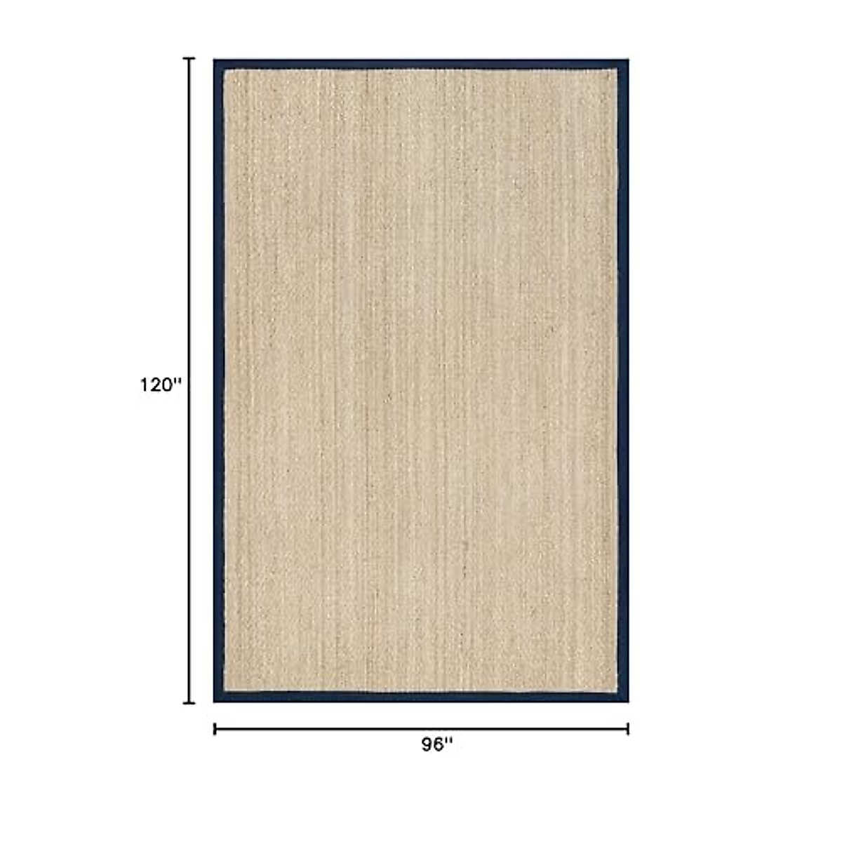 nuLOOM 8x10 Elijah Seagrass Area Rug, Navy, Solid Farmhouse Style, Cotton Bordered, Basketweave, Natural Fiber, For Bedroom, Dining Room, Living Room, Hallway, Office, Kitchen, Entryway