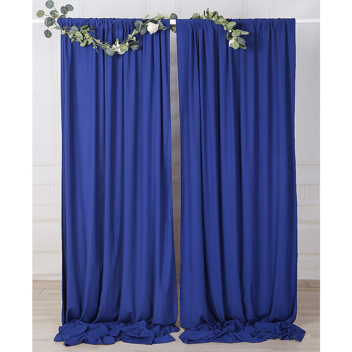 SHERWAY 9.5 Feet x 10 Feet Royal Blue Photography Backdrop Drapes, Smooth Polyester Window Curtain for Wedding Ceremony Party Decoration (10% Transparency)