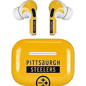 Skinit Decal Audio Skin Compatible with Apple AirPods Pro - Officially Licensed NFL Pittsburgh Steelers Yellow Performance Series Design