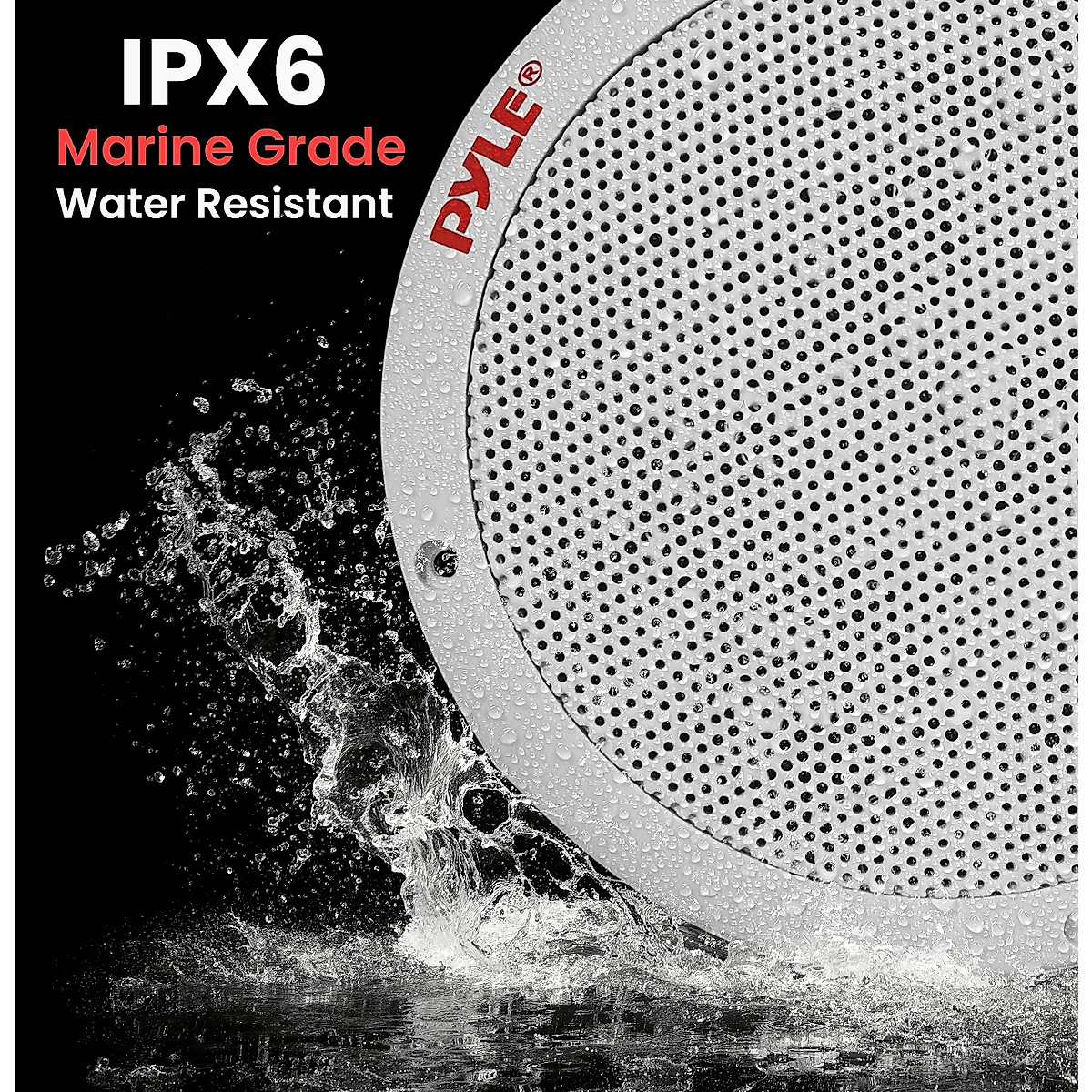 Pyle 6.5 Inch Dual Marine Speakers - 2 Way Waterproof and Weather Resistant Outdoor Stereo Sound System with 400 Watt Power, Polypropylene Cone and Butyl Rubber Surround - 1 Pair - PLMR605W(White)