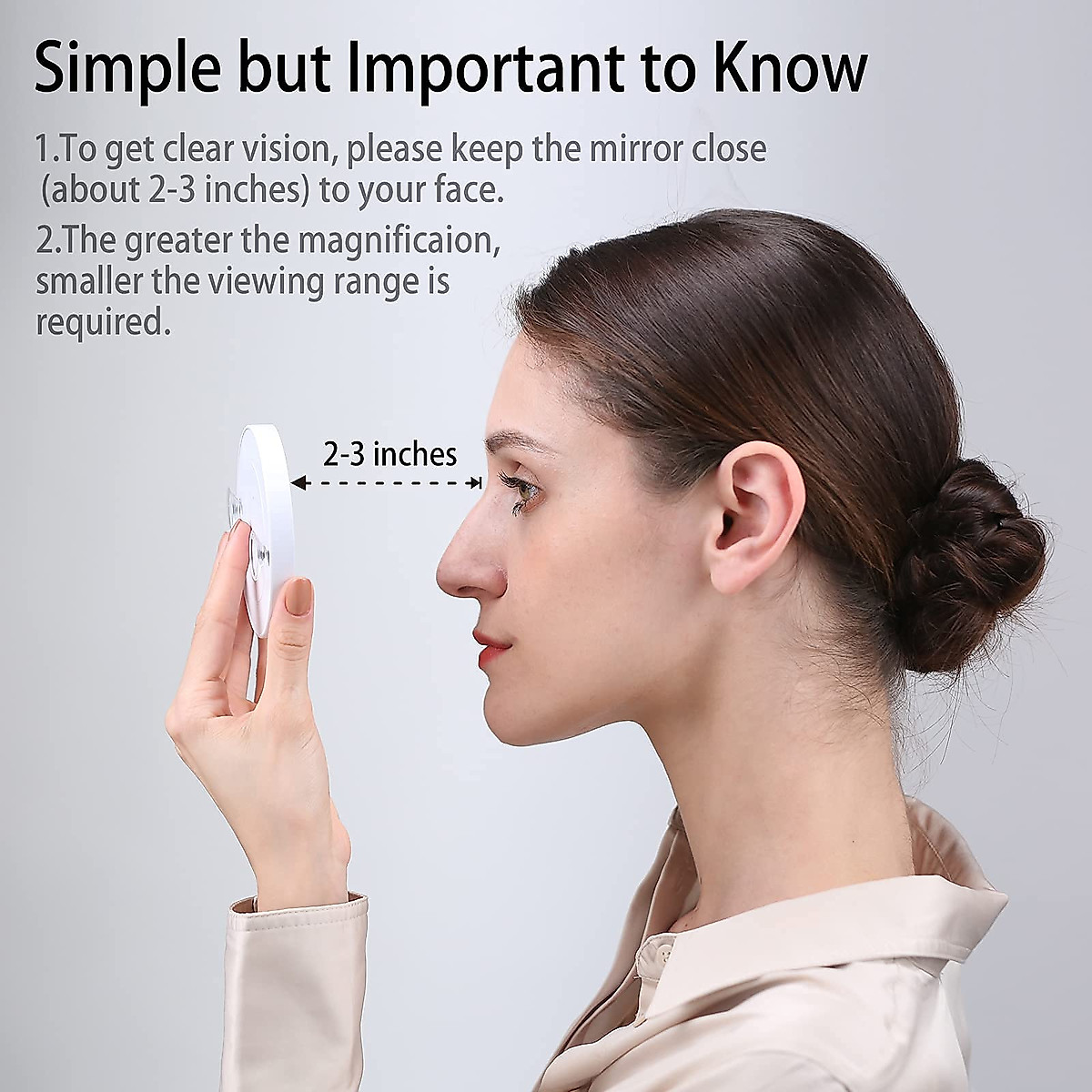 Funtopia Magnifying Mirror and Tweezers Kit, 10X & 20X Magnifying Makeup Mirrors with 2 Suction Cups, Portable Magnifier Travel Set for Eyebrow Tweezing, Blackhead Blemish Removal, 3.5 Inch (Mirror)