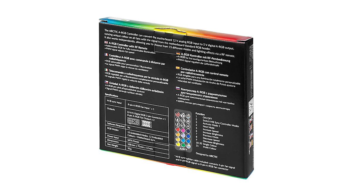 ARCTIC A-RGB Controller - Wireless RGB Fan Hub for PC Customization