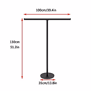 Household Products Industrial Pipe Clothing Rack,t-Shaped Clothing Storage and Display Stand,Heavy Duty Metal Garment Rack for Children and Women Clothing Store Gold 39.4cm/100cm