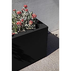 Veradek Block Series Window Box Planter - Rectangular Flower Pot for Indoor or Outdoor Window Sill/Balcony | All-Weather Use with Drainage Holes | Modern Décor for Succulents, Herbs, Small Plants