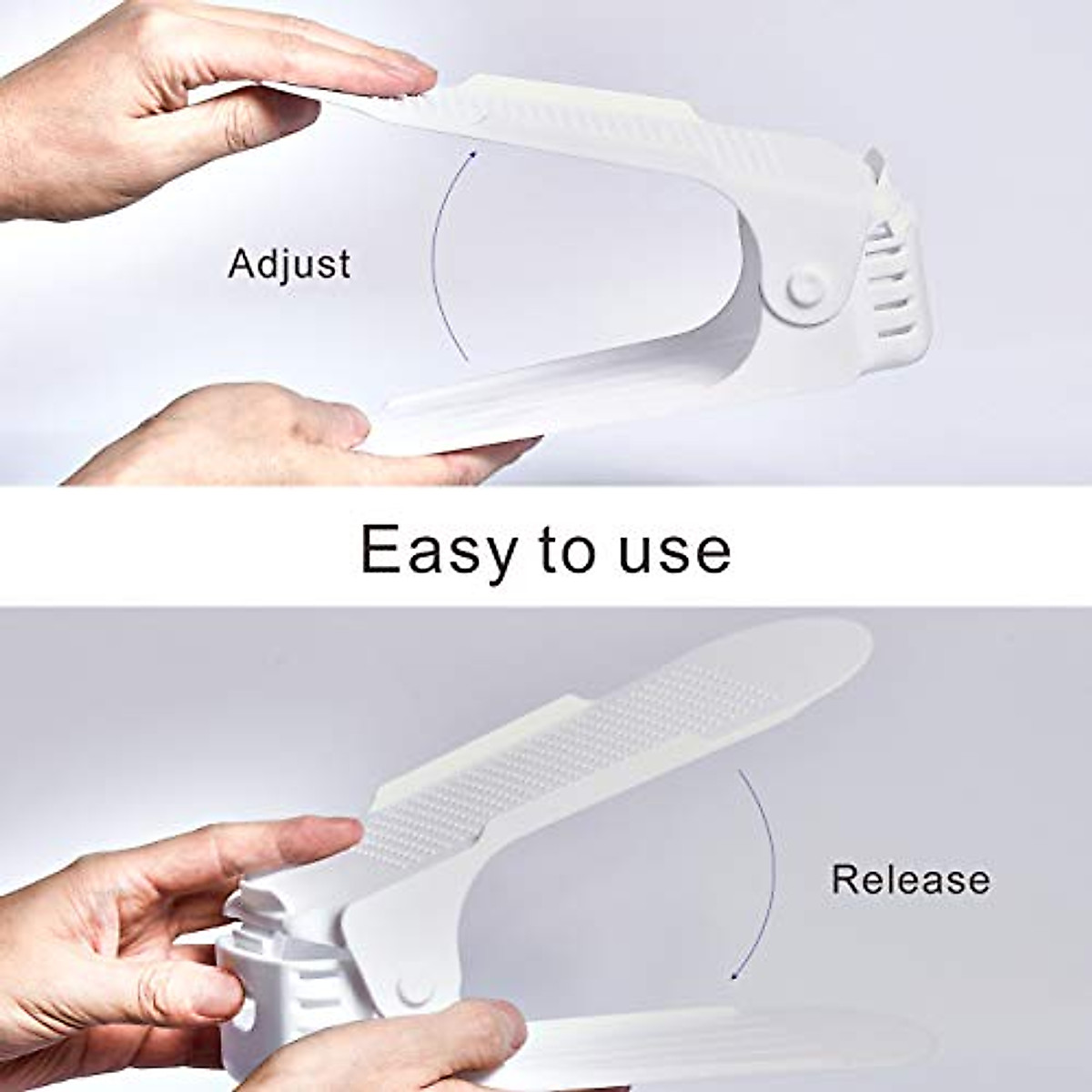 Yashong Shoe Slots Organizer, 12PCS Adjustable Double Layer Stack Shoe Rack, 50% Space-Saving Storage Rack Holder, White