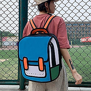 caralin Creative Women 2D Drawing Backpack Cartoon School Bag Teenager Girls Daypack School Daypack