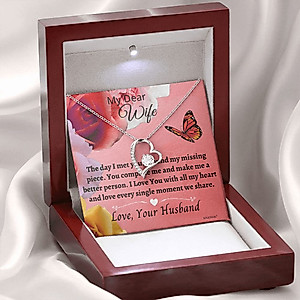 KINDPAW Wife Birthday Gifts From Husband - I Found My Missing Piece. You Complete Me and Make Me A Better Person – Happy Anniversary, Christmas, Valentine’s Day Romantic Gift Necklace For Her