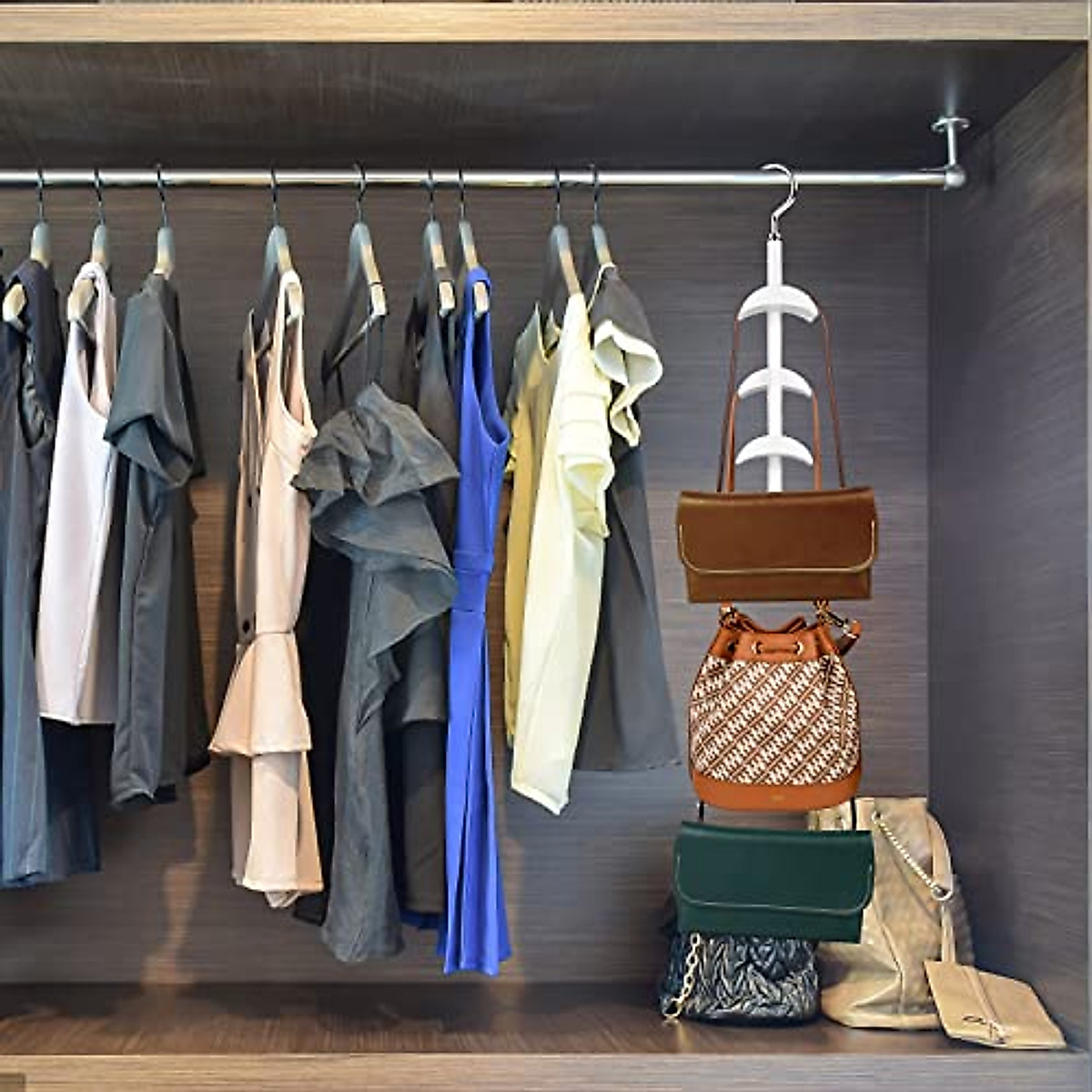 2 Packs Purse Hanger Organizer for Closet - Handbag Hanging Storage Organization Rotatable 360 Degree Shoulder Bag | Crossbody Bag | Tote Bag Organizer for Closet System, Wall