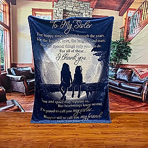 Maylian Fleece Blanket to My Sister Best Friend Bestie Printed Quilts Blanket Positive Encourage Flannel Blanket Gifts (40 * 50 inch,2)