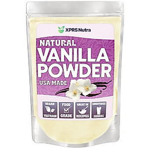 XPRS Nutra Vanilla Flavoring Powder - Fresh Vanilla Powder - Premium Vanilla Powder for Baking Pure Vanilla Bean Powder Flavoring - Make Vanilla Sugar for Baking Vanilla Powder for Coffee (12 Ounce)