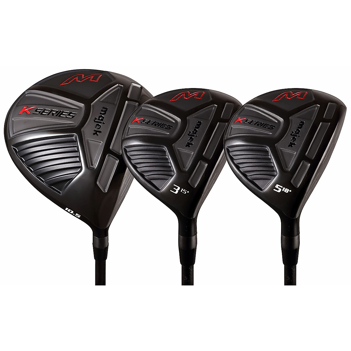 Men's Majek K-Series High Launch 460cc 10.5° Driver and 3 5 Fairway Wood Set Golf Clubs, Right Handed Ultra Forgiving Regular Flex Graphite Shaft