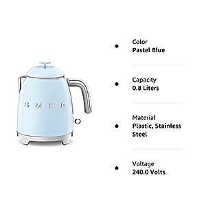 Smeg Pastel Blue 50's Retro Style Electric Mini Kettle