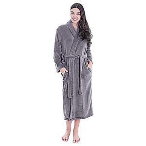 Simplicity Unisex Plush Spa Hotel Kimono Bath Robe Bathrobe Sleepwear Steel Grey, One Size