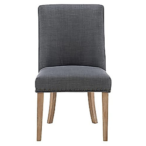 Powell Company Set of 2 Upholstery by Powell Parnell Dining Chair, Grey/Natural