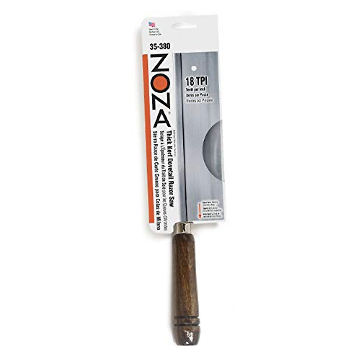 Zona 35-380 Thick Dovetail Saw, 18 TPI, 020-Inch Kerf, Blade Length 8-Inch, Cut Depth 1-3/4-Inch
