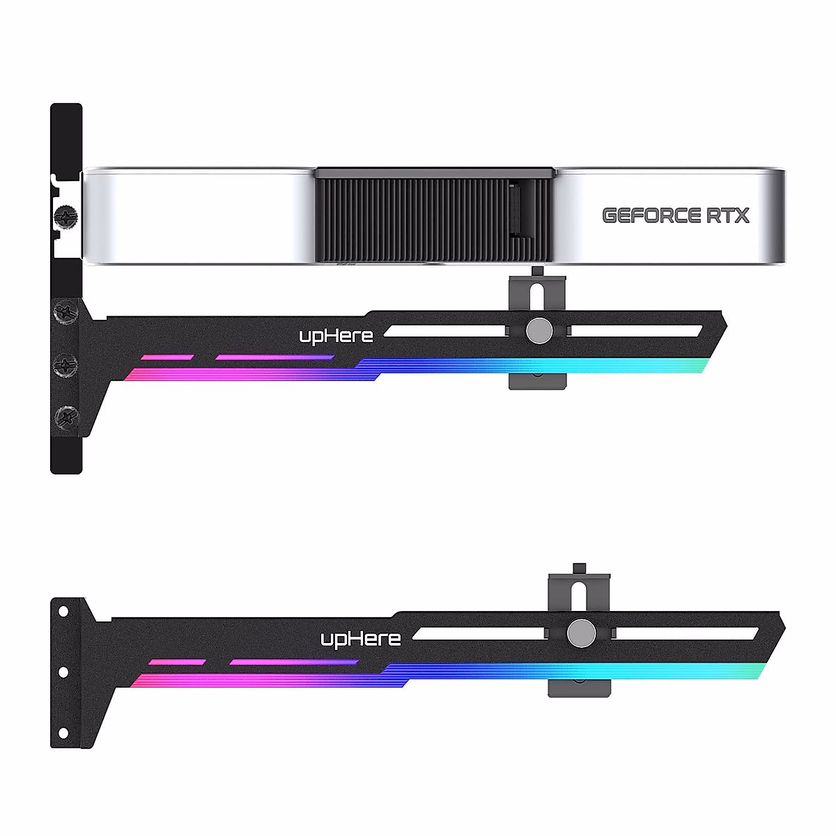 upHere 5V 3PIN Addressable RGB Graphics Card GPU Brace Support Video Card Sag Holder,Built-in 5V ARGB Strip,Adjustable Length and Height Support,G276ARGB