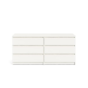 Tvilum 6 Drawer Double Dresser, White
