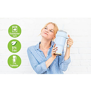 REDUCE 40 oz Mug Tumbler, Stainless Steel with Handle - BPA Free - (Red and White)