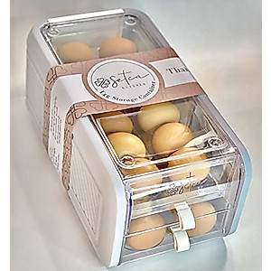 Generic Egg Holder/Container for Refrigerator, Large Capacity, High Quatily, Fresh MultiLayer Box Fridge for Chicken Egg, Storage Kitchen Organization, Chic Design (Gray, Medium 2-Layer 24 eggs)