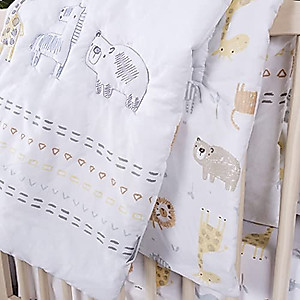 Trend Lab Crayon Jungle 3 Piece Crib Bedding Set, Can Be Used As A Blanket Or A Playmat for Tummy Time, Includes Quilt, Fitted Crib Sheet and Skirt