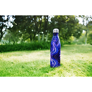 JIELINGER Insulated Stainless Steel Water Bottle -Vacuum Double-Walled Thermos 17Oz - Reusable Metal Water Bottle - Leak-Proof Sports Flask BPA-Free – (Flowing lights, Small)