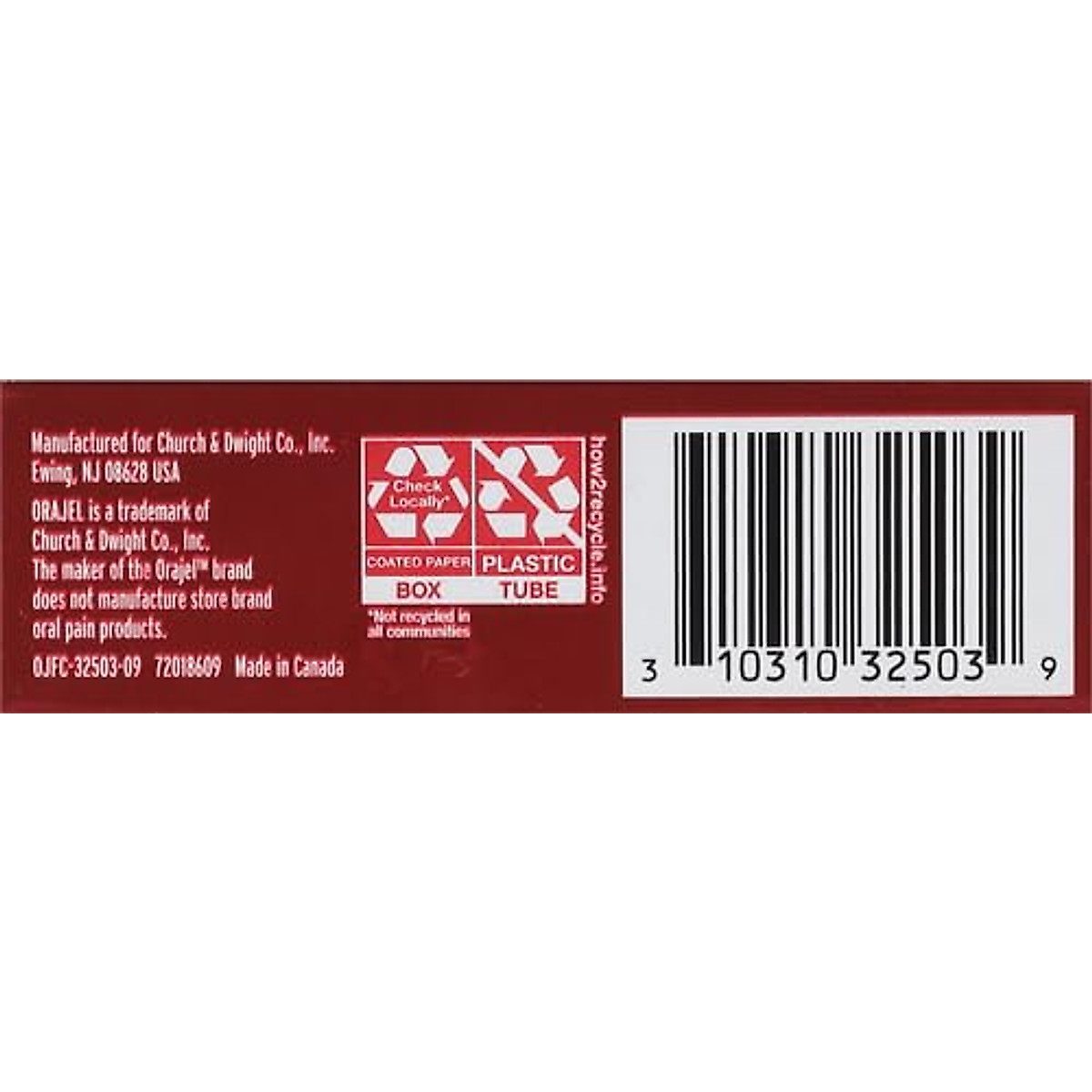 Orajel 4X for Toothache & Gum Pain Severe Gel Tube, No Color, 0.25 Ounce