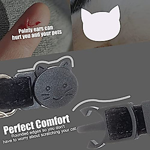 EXPAWLORER Soft Velvet Safe Cat Collars for Girl Cats -2 Pack Rhinestones Bling Diamante Adjustable Collars - Cat Collar Breakaway with Bells for Boy Cats Kitty and Small Dogs