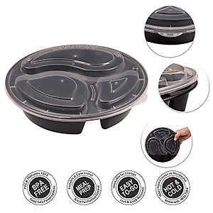 24 Food Storage Containers Meal Prep 3 Compartment Plate W/Lids Reusable 30oz 24 Meal Prep Containers 3 Compartment Plate W/Lids Reusable Food Storage 30oz BPA Free Plastic Durable Stackable