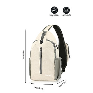 MAYLISACC Sling Backpack, Crossbody Bags for Women Men, Sling Bag with Earphone Hole, Small Casual Daypack Backpacks