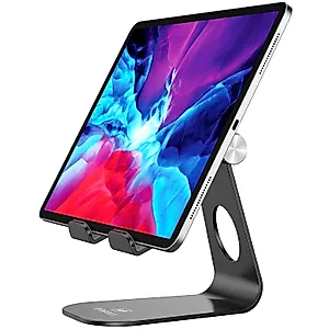 Doboli Tablet Stand Tablet Holder for Desk Adjustable Stand Foldable Tablet Holder Compatible with Ipad Galaxy Tab iPhone Kindle Black