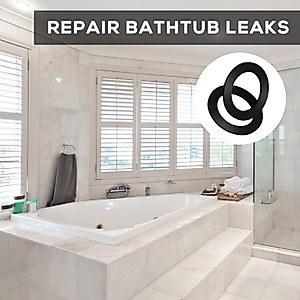 4 Pcs 1-3/4-Inch by 2-5/8-Inch Rubber Gasket for Tub Drain Shoe Tub Overflow Gasket Silicone Bathtub Drains Seal