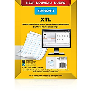 DYMO 1908552 XTL Laminated Wire/Cable Wrap Sheet Labels, 24mm x 23mm