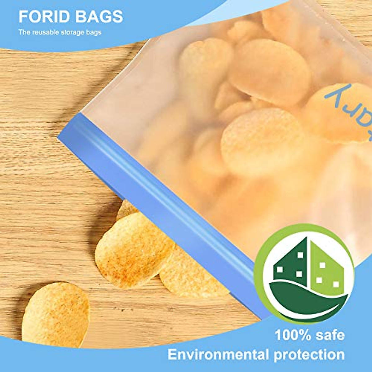 Dishwasher Safe Reusable Gallon Freezer Bags-7 Pack,Reusable Silicone Storage Bags BPA Free, Extra Thick Leakproof & Plastic Free Bags For Meat Fruit Vegetables