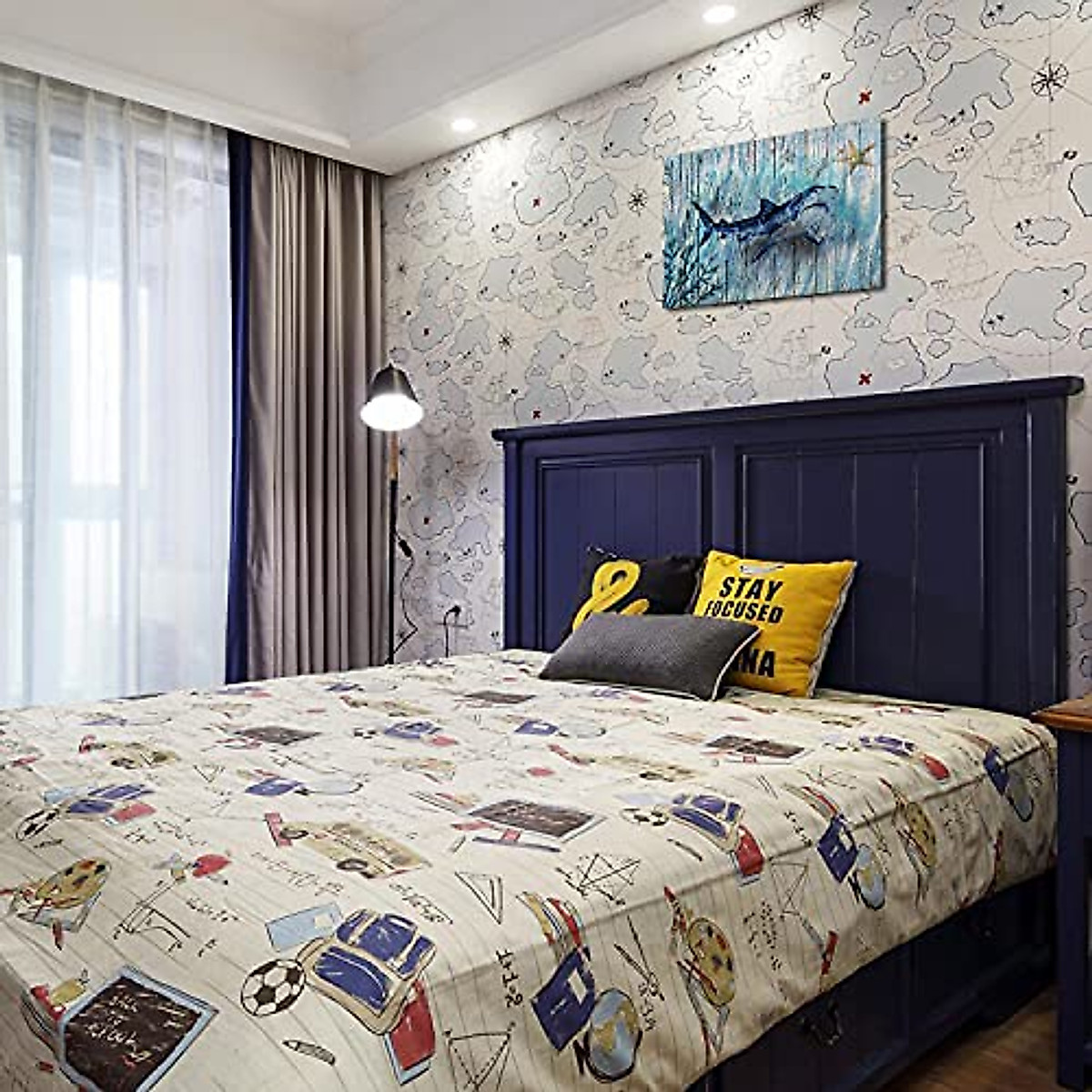 Canvas Wall Art For Bathroom Pictures For Wall Art Coastal Beach Submarine Picture Bedroom Living Room Bathroom Sign Blue Decor Ocean Canvas Artwork Paintings For Dining Room Office Spa 20x16 Inch