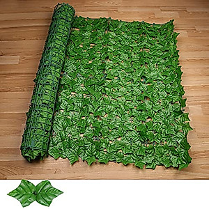 Queenbox 50x50cm Artificial Leaves Hedges Roll Simulation Leaf Garden Fence for Balcony Home Decoration, Protect Privacy, Shallow Sweet Potato
