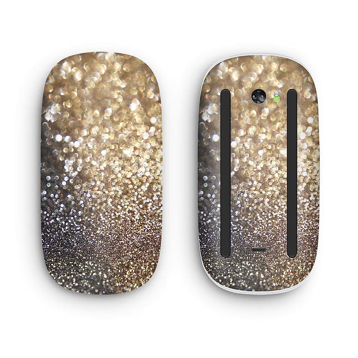 Design Skinz Gold and Black Unfocused Glimmering Rainfall Vinyl Decal Compatible with The Apple Magic Mouse 2 (Wireless, Rechargable) with Multi-Touch Surface