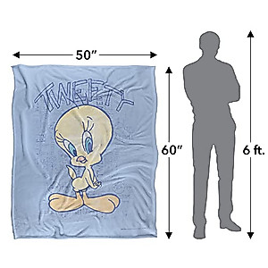 Looney Tunes Blanket, 50"x60", Tweety Fade Silky Touch Super Soft Throw