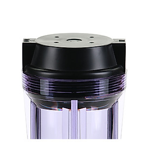 Hydronix HF2-10CLBK12, 10" Clear Housing with Black Flat Cap For RO & Filtration Systems, 1/2" Ports