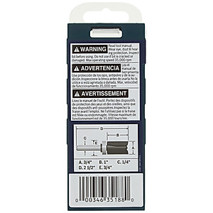 Bosch 85682MC 3/4 In. x 1 In. Carbide-Tipped Double-Flute Top-Bearing Straight Trim Router Bit
