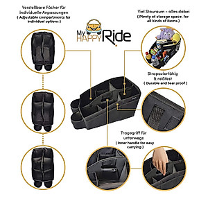 Car Seat Organizer - Back Seat & Front Seat Storage Bag with Seat Belt Attachment, Cup holders and Foldable Pockets - Water Resistant Backseat Organizer for Toys, Snacks and other utensils