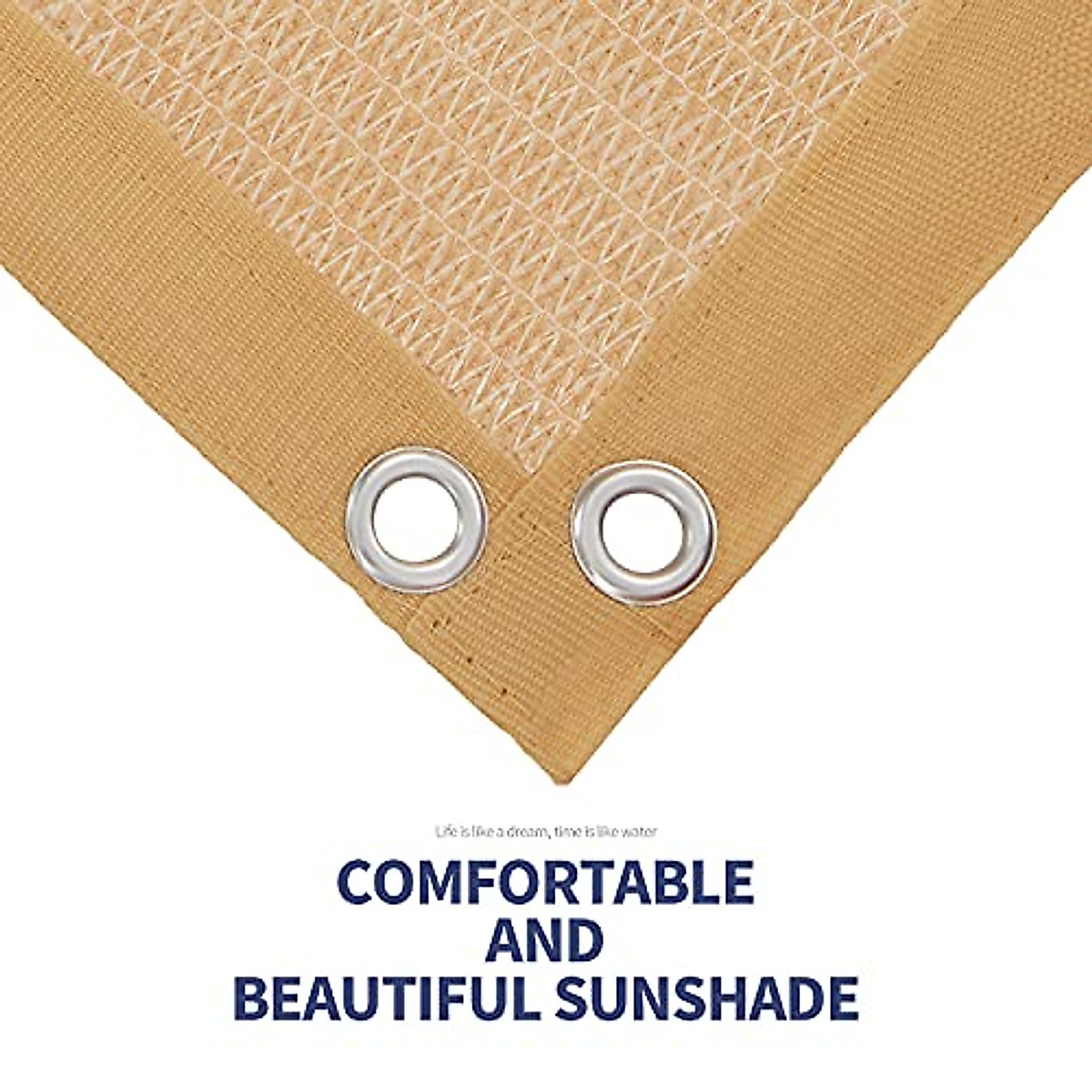 VICLLAX 90% Shade Fabric Sun Shade Cloth Privacy Screen with Reinforced Grommets for Outdoor Patio Garden Pergola Cover Canopy 10x10 FT, Wheat