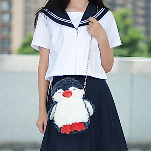 Ynport Novelty Chicken Purse for Women Cute Fluffy Penguin Sheep Animal Shoulder Bag Funny Cute Cartoon Crossbody bag