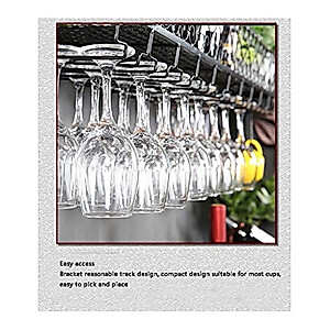 Wall-Mounted Wine Rack, Hanging Restaurant Iron Frame, European Wine Glass Rack, Hanging Goblet Rack, Creative Wine Glass Rack Floor (Color : Brown, Size : 30 * 25cm)