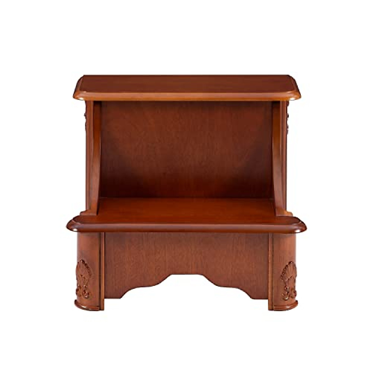 Powell Woodbury Mahogany Bed Step with Storage, Information, Lightly Distressed Woodbury Mahogany, 20 x 17.75 x 17.25