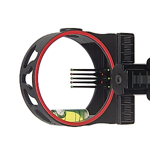 Octane Stryker Lightweight Compact Accurate Ultra-Bright 5-Pin Bow Sight with Hi-Vis Level for Archery, Hunting, Shooting